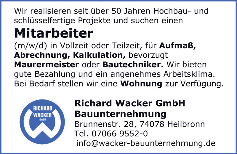 Home - Richard Wacker Bauunternehmung GmbH
